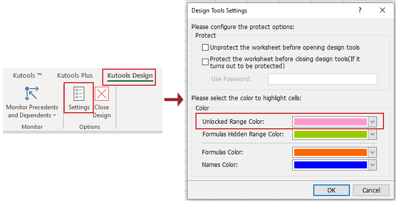 Quickly highlight/color all unlocked cells with one click in Excel