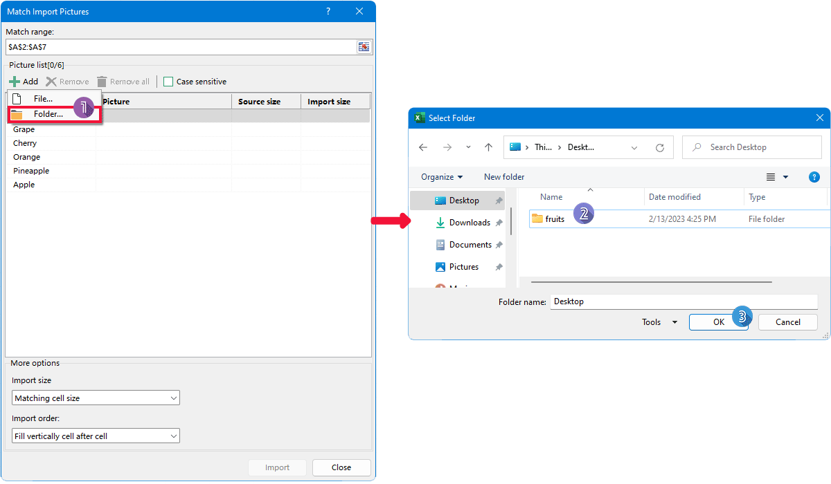 Quickly insert multiple pictures into cells based on cell value in Excel
