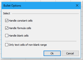 Quickly insert bullets or numberings in multiple cells in Excel