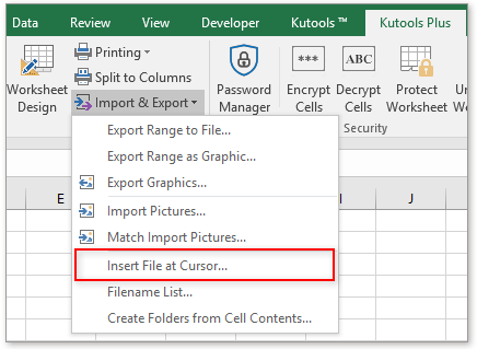 Quickly import or insert data from another worksheet or text files in Excel