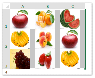 Quickly insert multiple pictures into cells and arrange them neatly