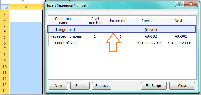 Quickly create and insert unique sequential numbers in Excel
