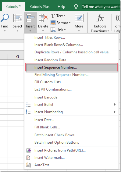 Quickly create and insert unique sequential numbers in Excel