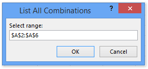 Quickly generate/list all possible combinations of certain lists in Excel
