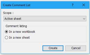 Quickly extract and list all comments to new worksheet/workbook