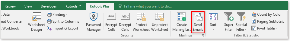 Easily create mailing list and send emails in Excel