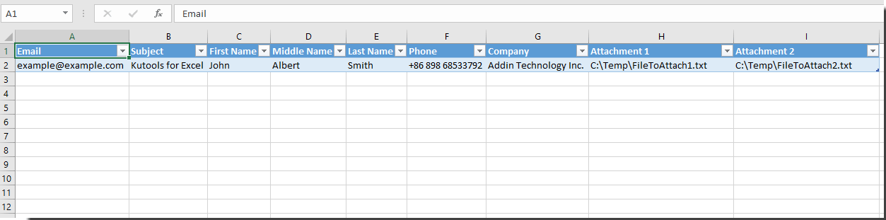 Easily create mailing list and send emails in Excel