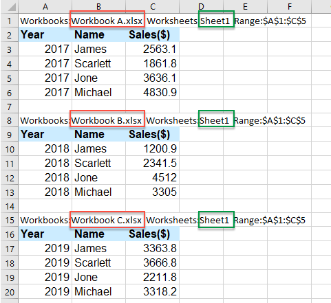 Quickly combine multiple worksheets / ranges from workbooks into one ...