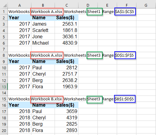 Quickly combine multiple worksheets / ranges from workbooks into one ...