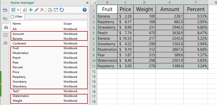 Navigation Pane – List Sheets, Workbooks, Columns and Names in Excel