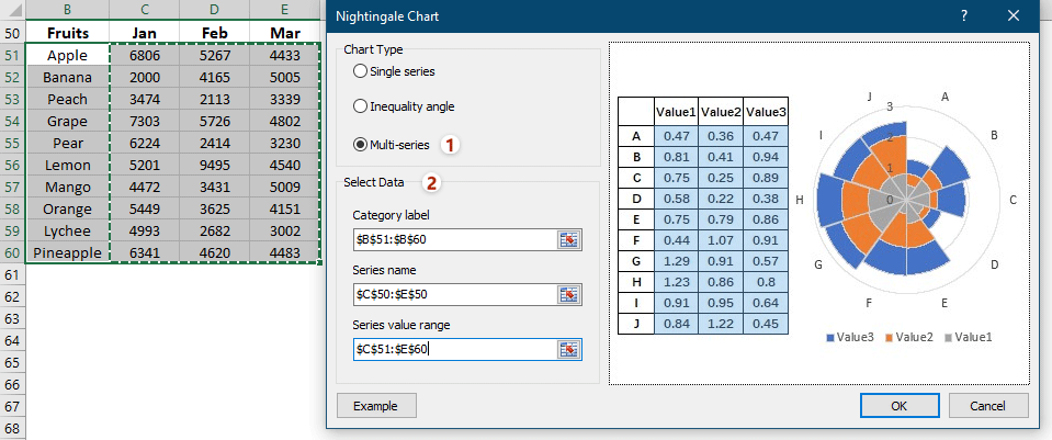 Create Excel Nightingale Rose Chart with Kutools – ExtendOffice