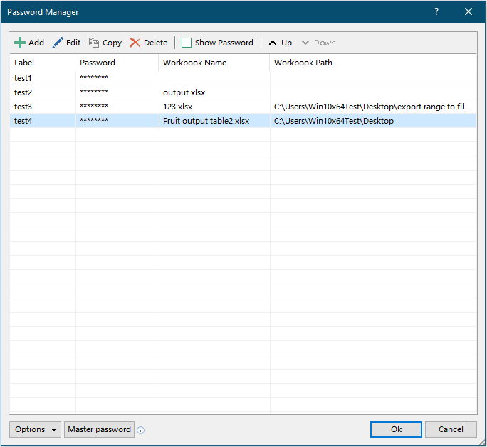 Manage Excel workbook passwords used to open files for combining and ...