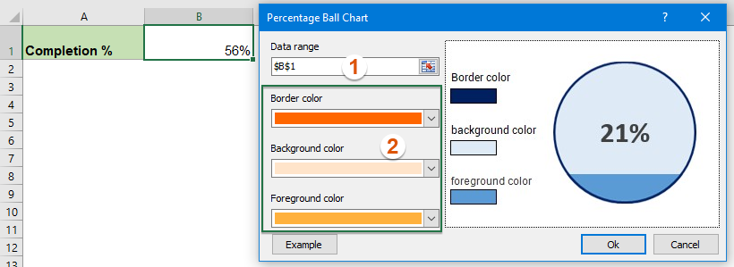 Quickly create a percentage ball chart in Excel