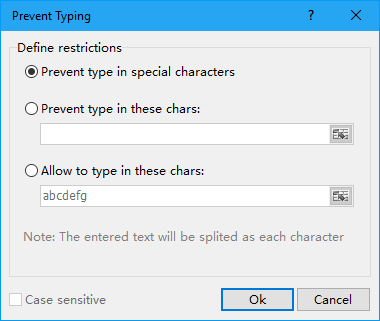 Easily prevent special or certain characters from being typed in cells