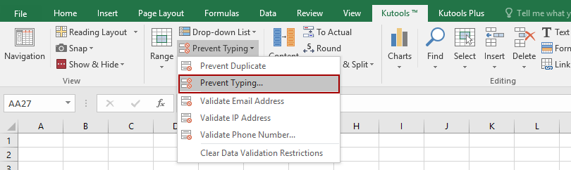 Easily prevent special or certain characters from being typed in cells
