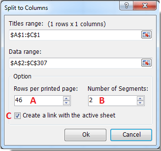 Printing a list into multiple columns to fit on each printed page in Excel