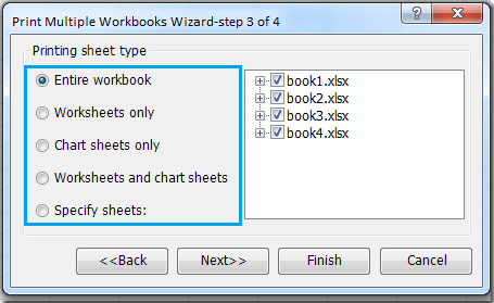 Quickly print multiple workbooks or worksheets from directories in Excel
