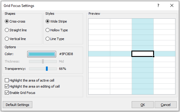 Easily reading / viewing a large number of rows and columns in Excel
