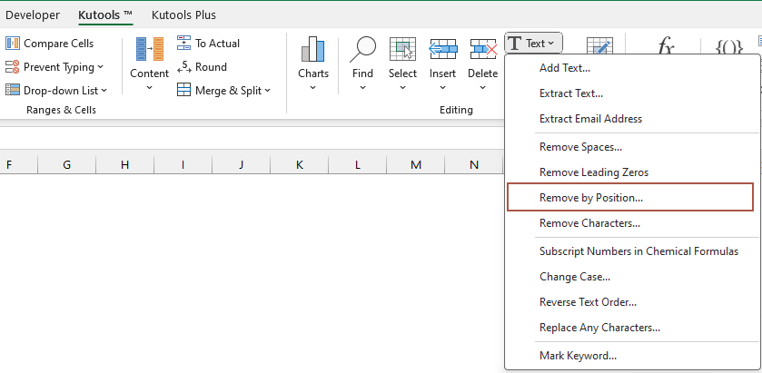 Quickly remove or delete characters from beginning / end of text strings in Excel