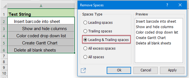 Quickly remove spaces before / after text or remove extra spaces from ...