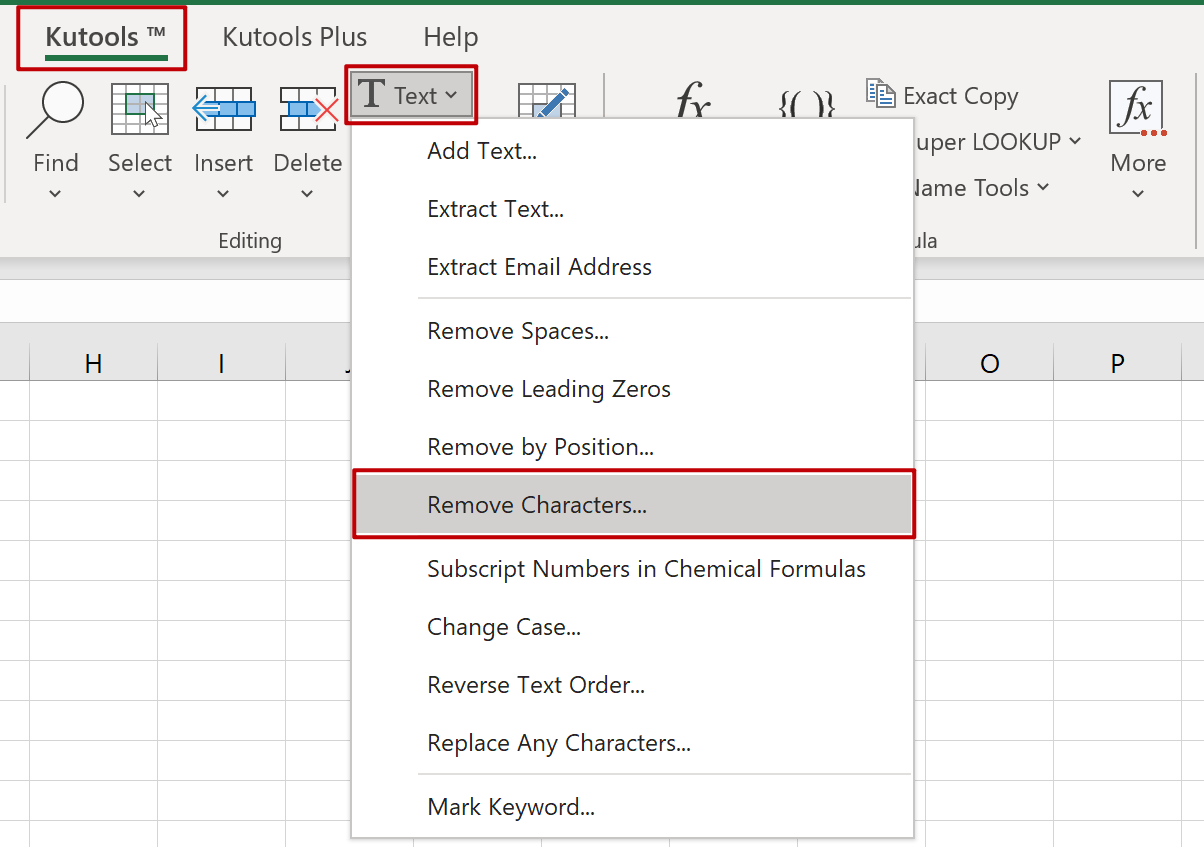 Quickly remove numeric, alphabetic, non-printable or alphanumeric characters from cells