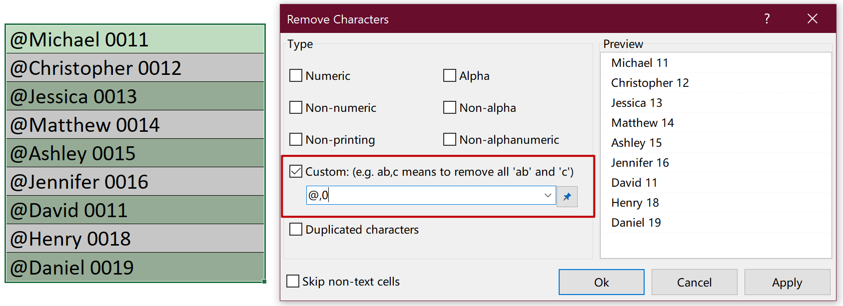 Quickly remove numeric, alphabetic, non-printable or alphanumeric ...