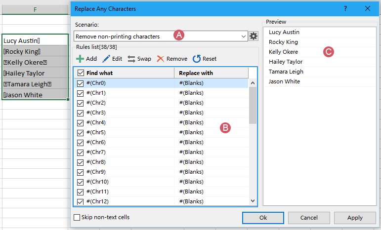 Quickly replace multiple accented characters with regular chars in Excel