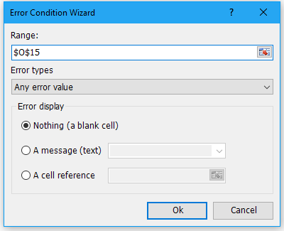 Quickly replace formulas error messages with zero, blank cells, or text