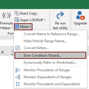 Quickly replace formulas error messages with zero, blank cells, or text