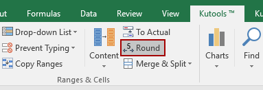 Quickly round cell values without formula in Excel