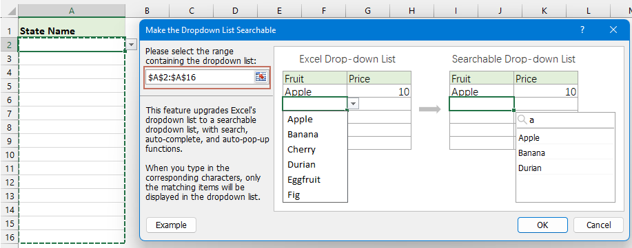 Quickly Create Searchable Or Autocomplete Drop Down List In Excel 9258