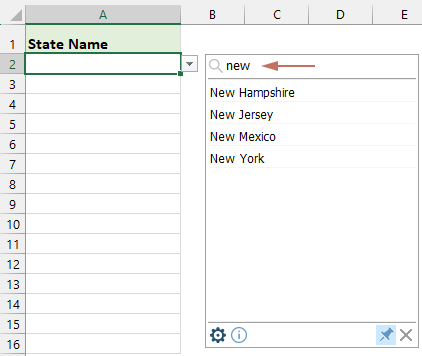 Quickly create searchable or autocomplete drop down list in Excel