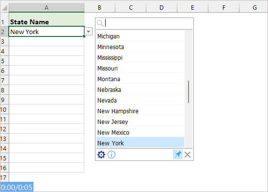 Quickly create searchable or autocomplete drop down list in Excel