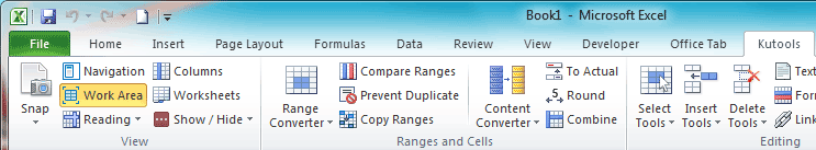 Change working area size: show or hide ribbon, formula bar, and status ...