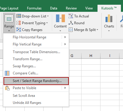 Quickly sort or select cells, rows and columns randomly in Excel