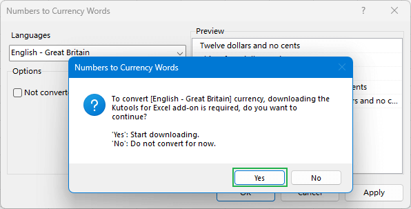Quickly convert or spell out a number into English words in Excel
