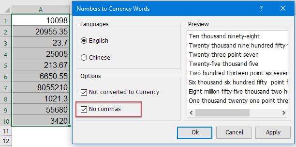 Quickly convert or spell out a number into English words in Excel