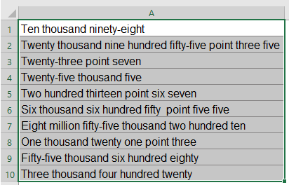 Quickly convert or spell out a number into English words in Excel