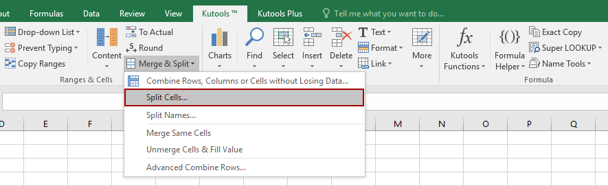 Quickly split cell contents by space / newline / comma / period or ...