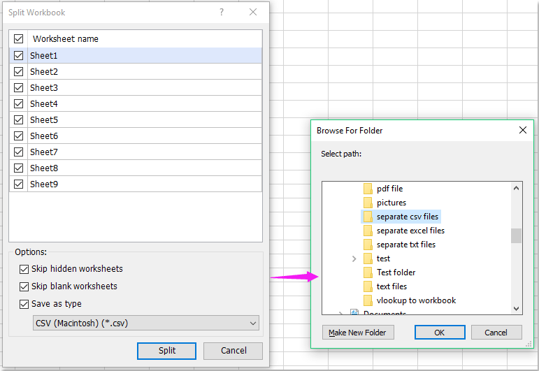 Quickly split or save each sheet / worksheet of one workbook as separate excel file