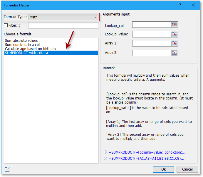 Using Sumproduct Function With Criteria In Excel