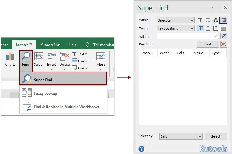 Quickly search specific text values only in hyperlinks in Excel