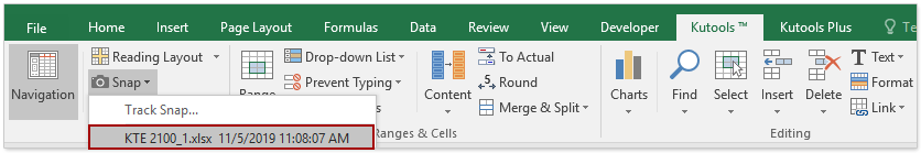 Take a snapshot (backup) of current workbook at any time in Excel
