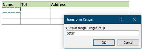 Transpose (convert) a single column or row to ranges in Excel