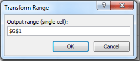 Transpose (convert) a single column or row to ranges in Excel