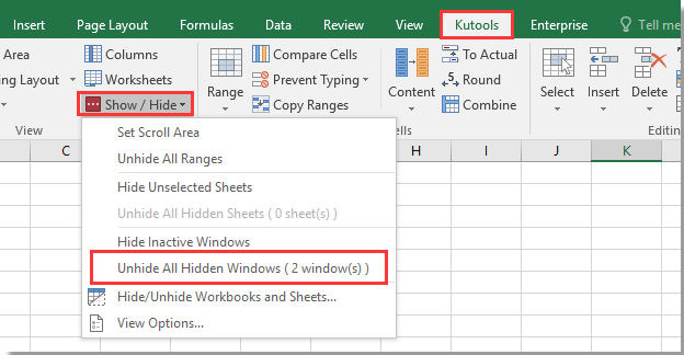 Unhide All Hidden Workbook Windows with One Click in Excel