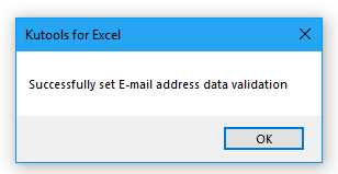 Quickly validate Email addresses in a column or a range of cells in Excel