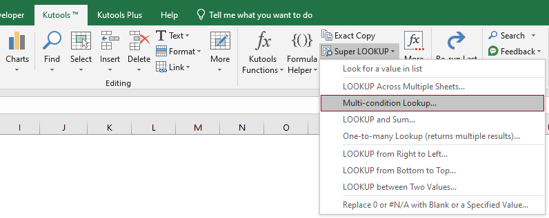 Easily Vlookup with multiple criteria in Excel