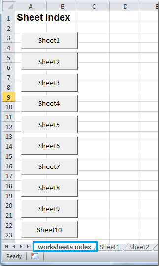 Quickly List All Worksheet Names With Hyperlinks As Table Of Contents Of Workbook