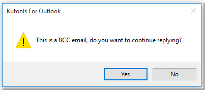 Warning about BCC when you reply all in Outlook